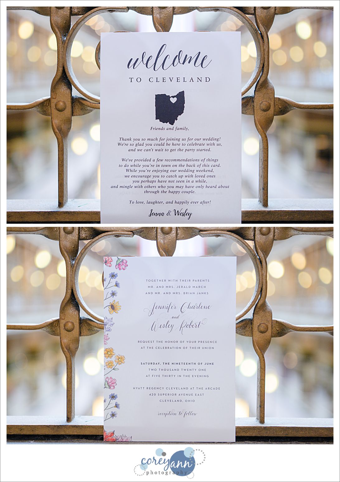 Cleveland Hyatt Regency Arcade Wedding with Jenna and Wesley - Corey ...
